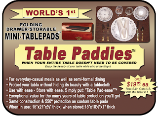 TABLE PAD FACTORY CUSTOM TABLE PADS: Table Paddies - New table pad product