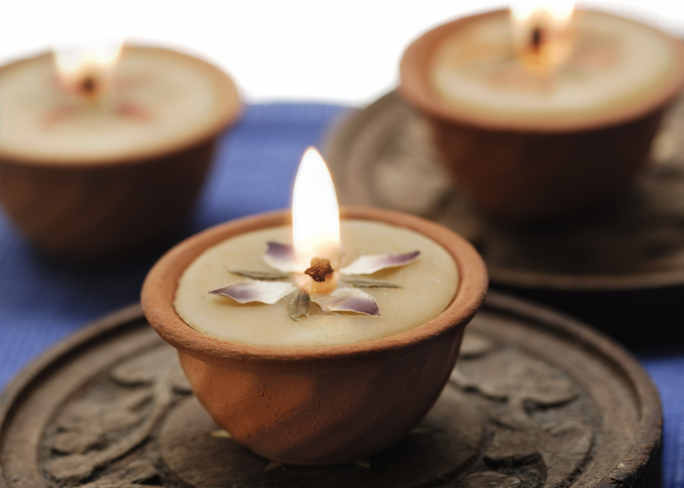 VELAS ARTESANALES: VELAS EN VASIJAS DE BARRO