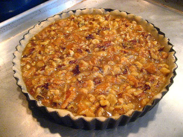 Honeyed Walnut Tart w/ Candied Orange Peel