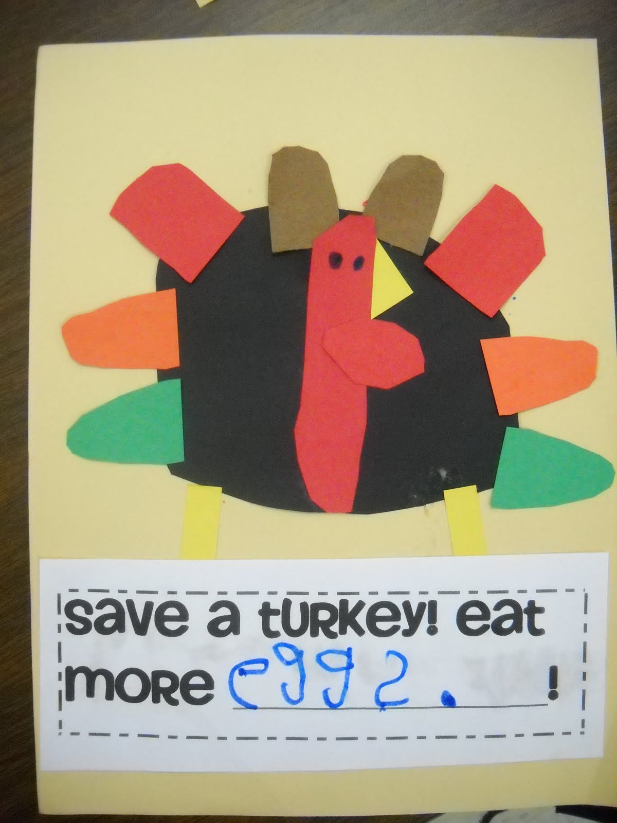 Mrs. Wood's Kindergarten Class: Save A Turkey