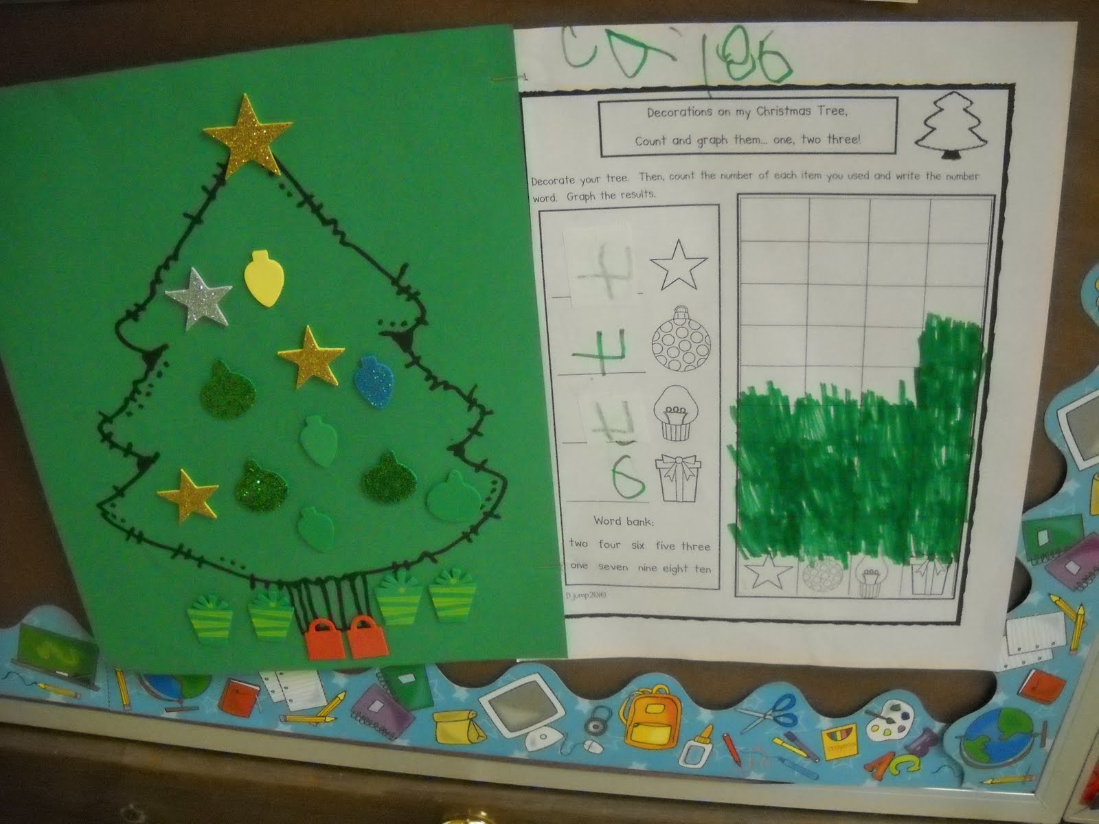 Mrs. Wood's Kindergarten Class: Chirstmas Tree Graphs