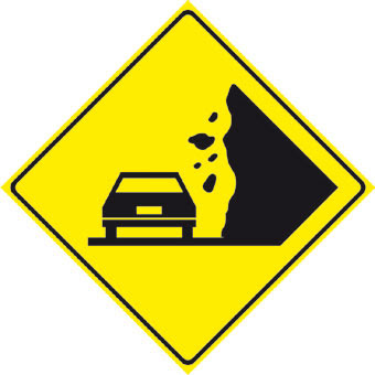 Prohibido andar en bicicleta: Zona de derrumbes