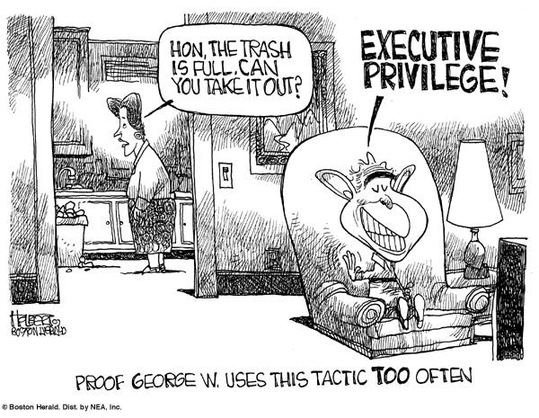 Justice League: Cartoon for Thursday: The Executive Privilege excuse.