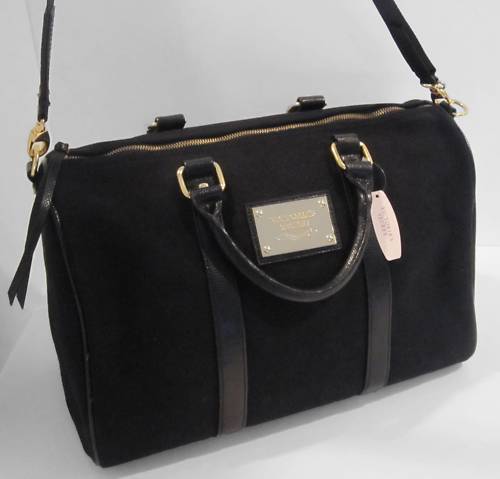 VICTORIA'S SECRET: Bolso cartera negra Victoria's Secret logo central