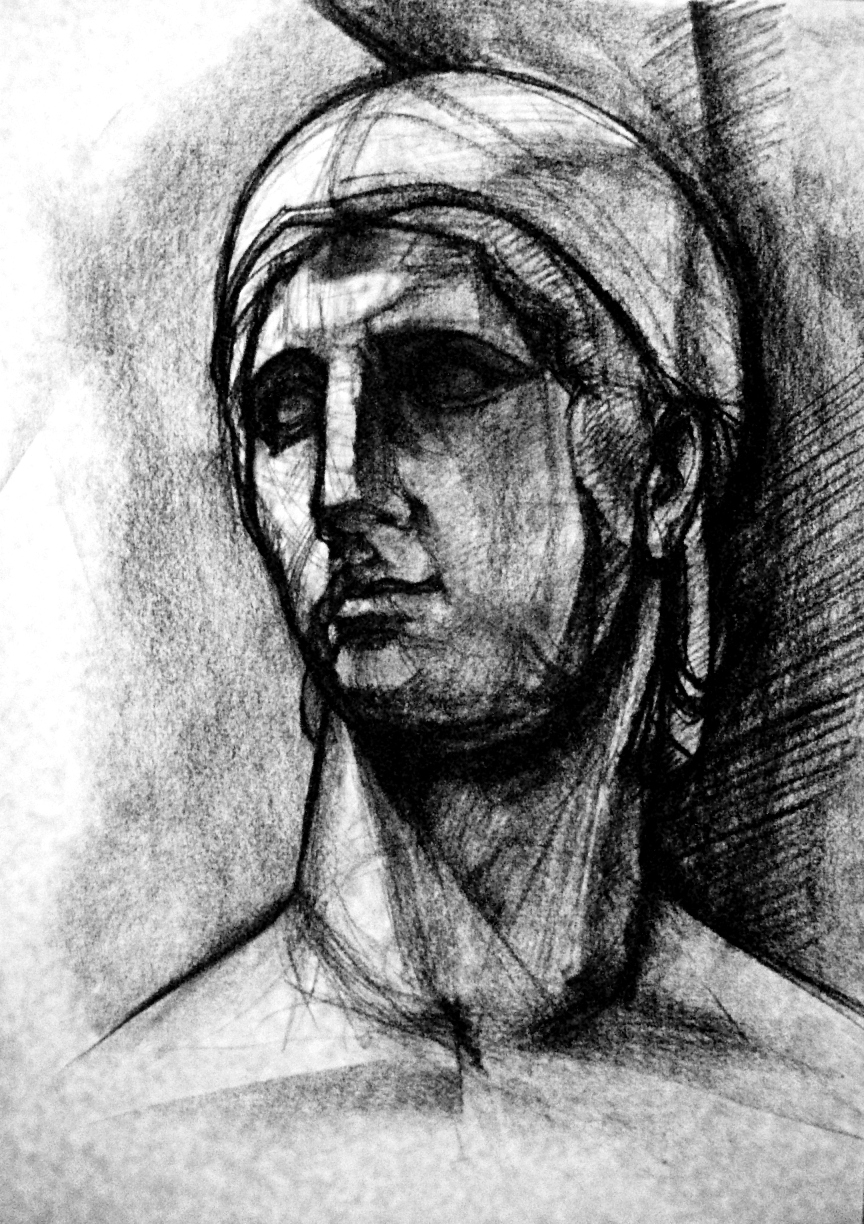 Zsombor Huszka Comics: Human body studies with charcoal