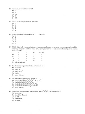 Heritage High School AP Chemistry: Chapter 7 Practice Test and Answer Key