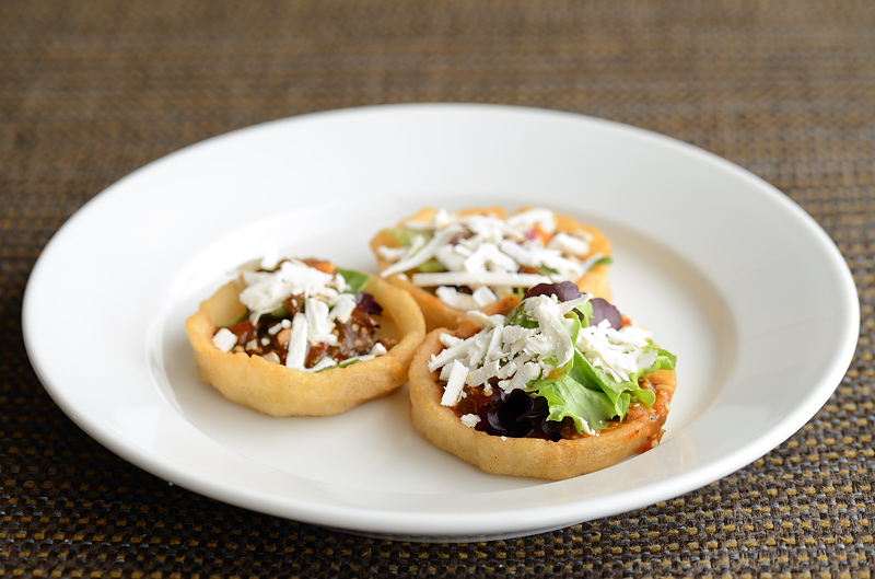 Dinner Yesterday: Potato Sopes with Salsa, Greens and Queso Añejo