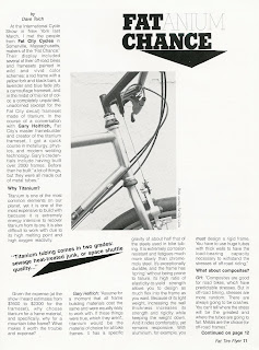 OLD METAL , my retro mountainbike blog: the first Fat Chance Titanium