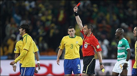 In the Final Minute...: Kaka red card takes gloss off Brazil victory