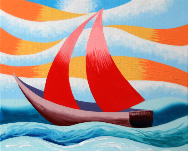Mark Adam Webster: Mark Webster - Abstract Geometric Seascape Oil Painting Mark Adam Webster: Mark Webster - Abstract Geometric Seascape Oil Painting