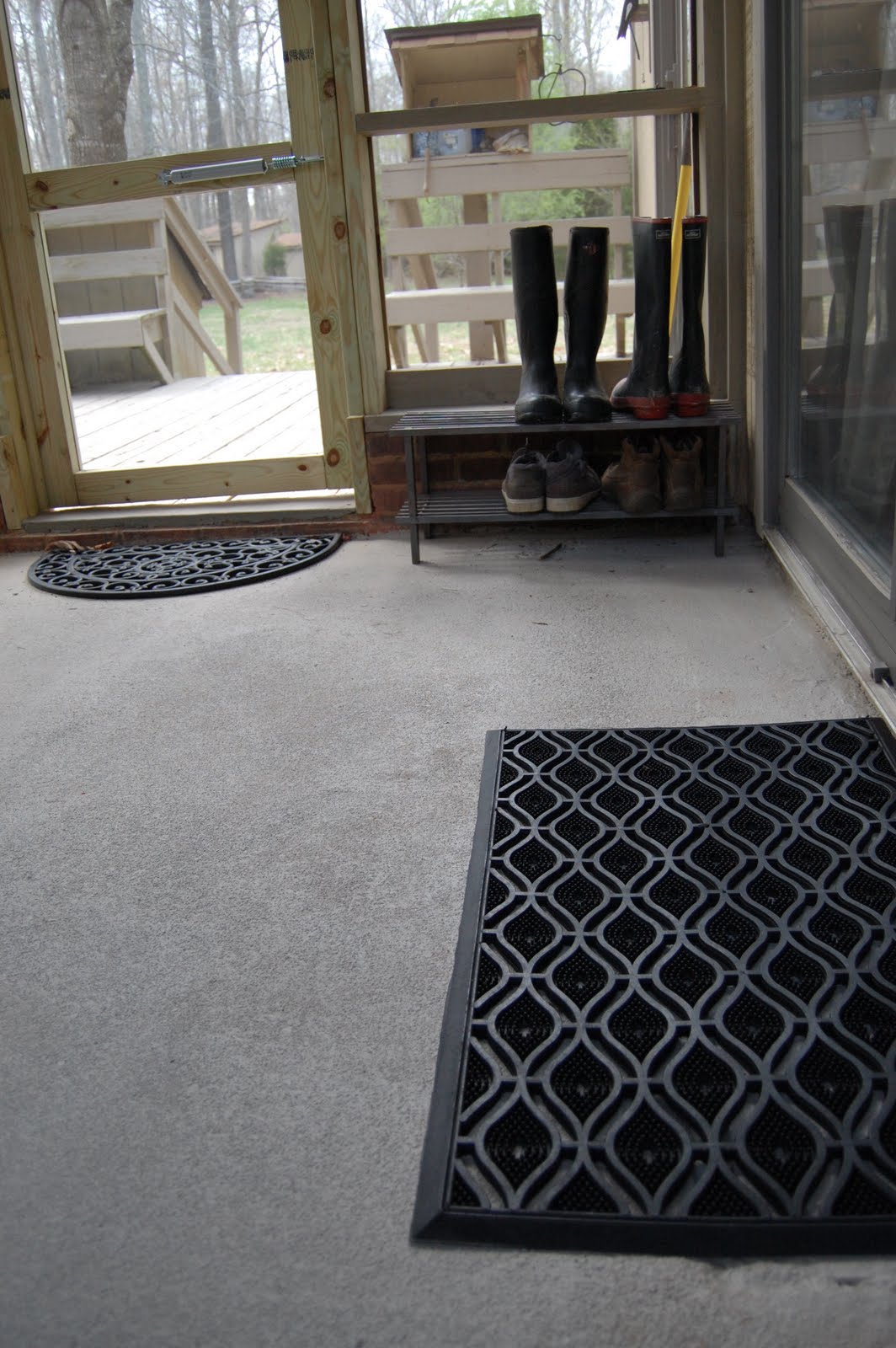 Back porch shoe storage