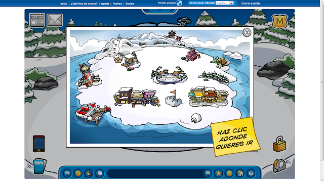 mundos virtuales panfu,mundo gaturro,club penguin: mapa club penguin