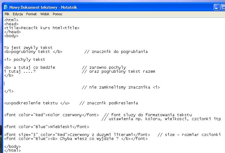 Podstawy htmla, html dla zielonych - język html dla początkujących ...