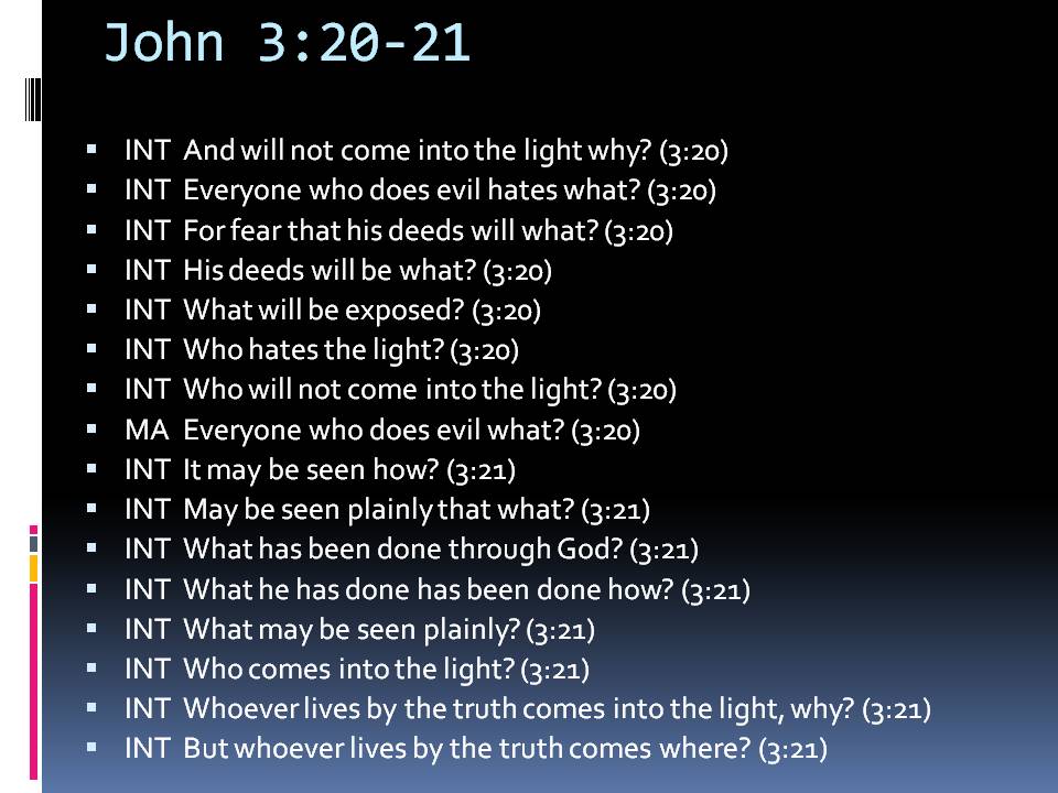 Cedarview Jr High - brought to you by Sundays@9: Spotlight on John 3:20-21