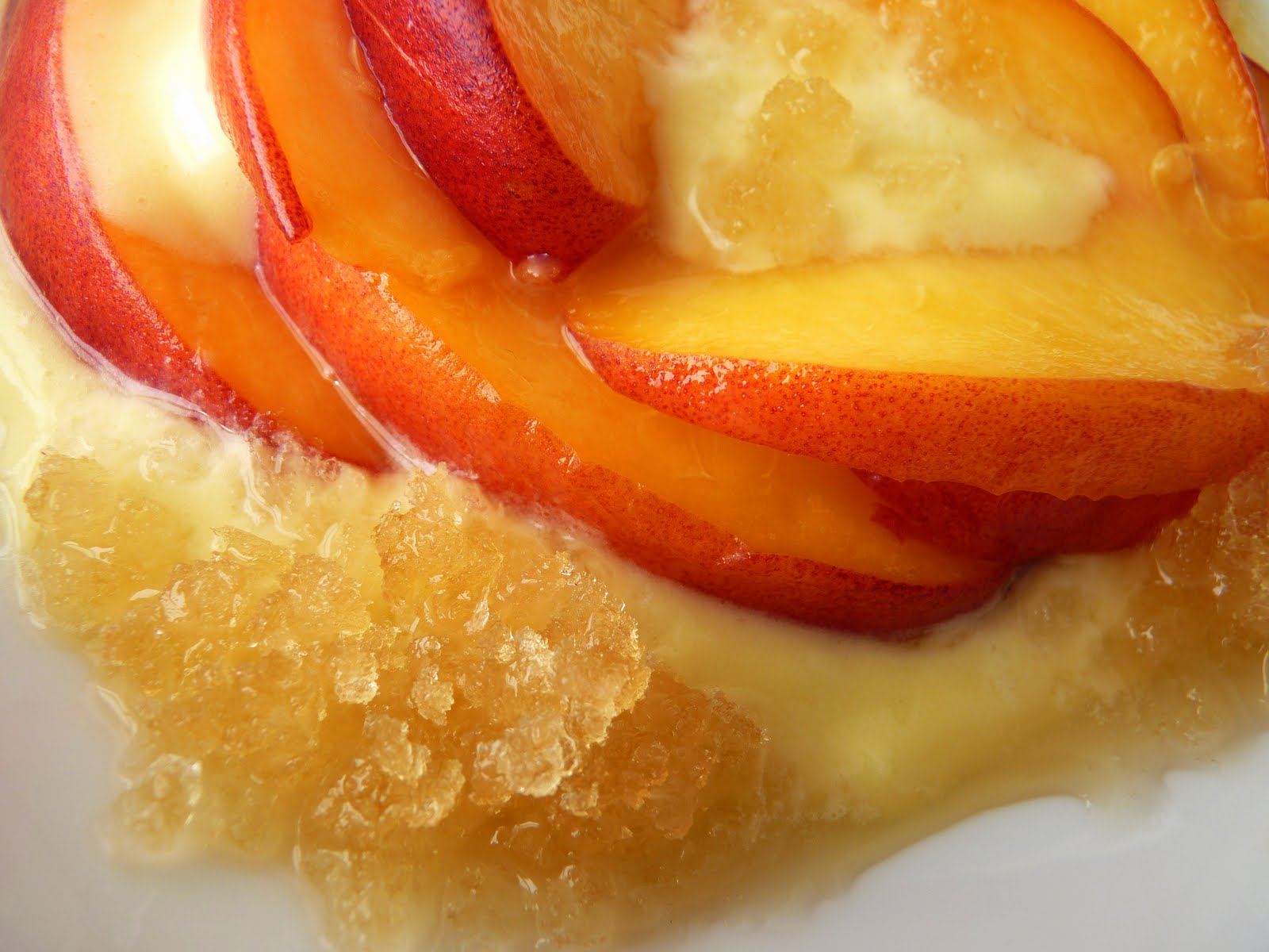 :pastry studio: Peaches with Honey Sabayon and Chamomile Granita