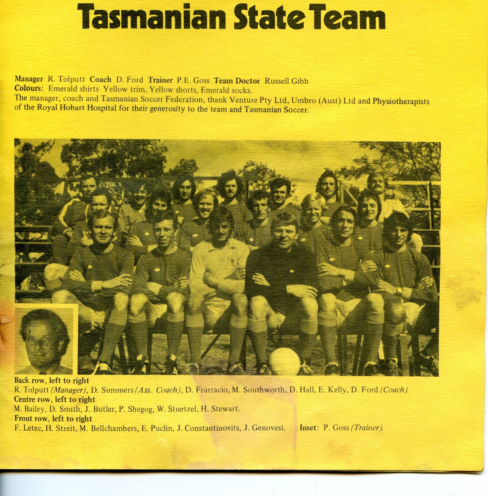 Walter Pless on Association Football: Match programme for Tasmania v ... Walter Pless on Association Football: Match programme for Tasmania v ...