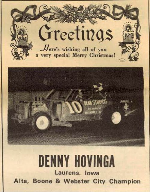 Midwest Racing Archives: Christmas Advertisements - 1972