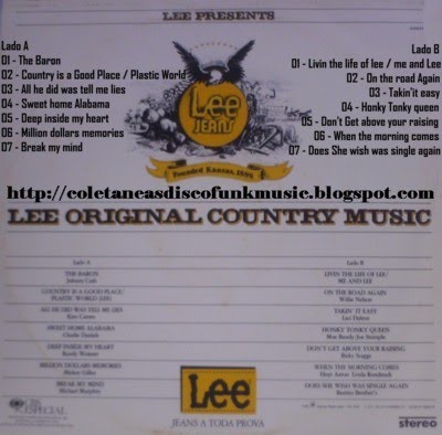 coletaneas disco funk music: LEE ORIGINAL COUNTRY MUSIC - 1980