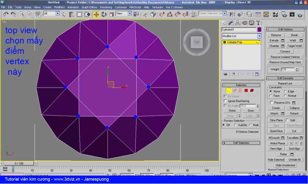 Le Phuong: Making a Diamond in 3dsmax and vray rendering