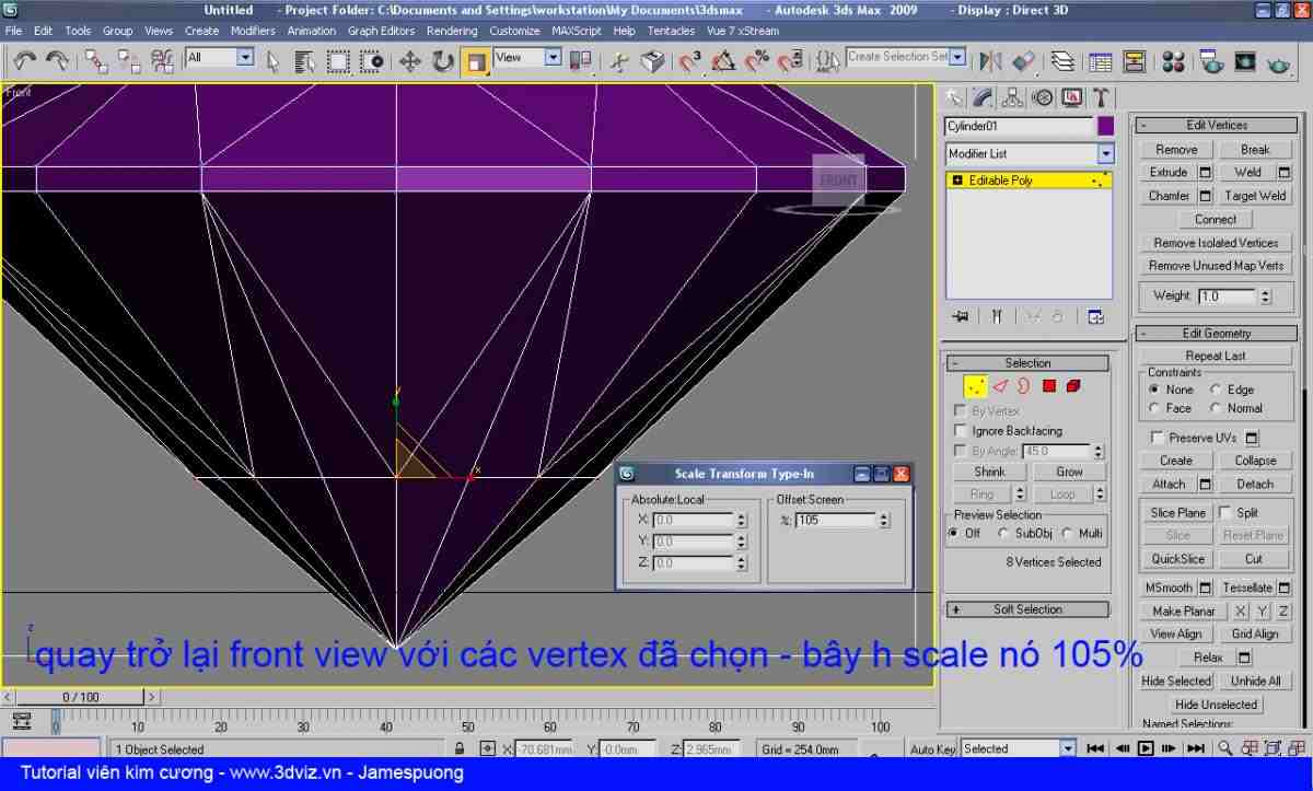 Le Phuong: Making a Diamond in 3dsmax and vray rendering