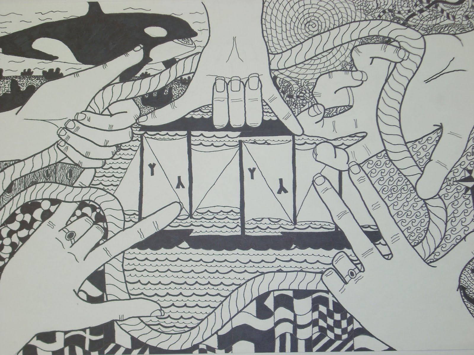 Articulate: Contour Line Hand Project