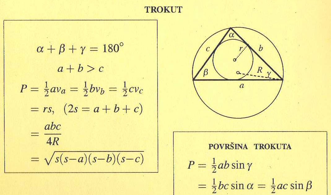Matematičke formule: Trokut