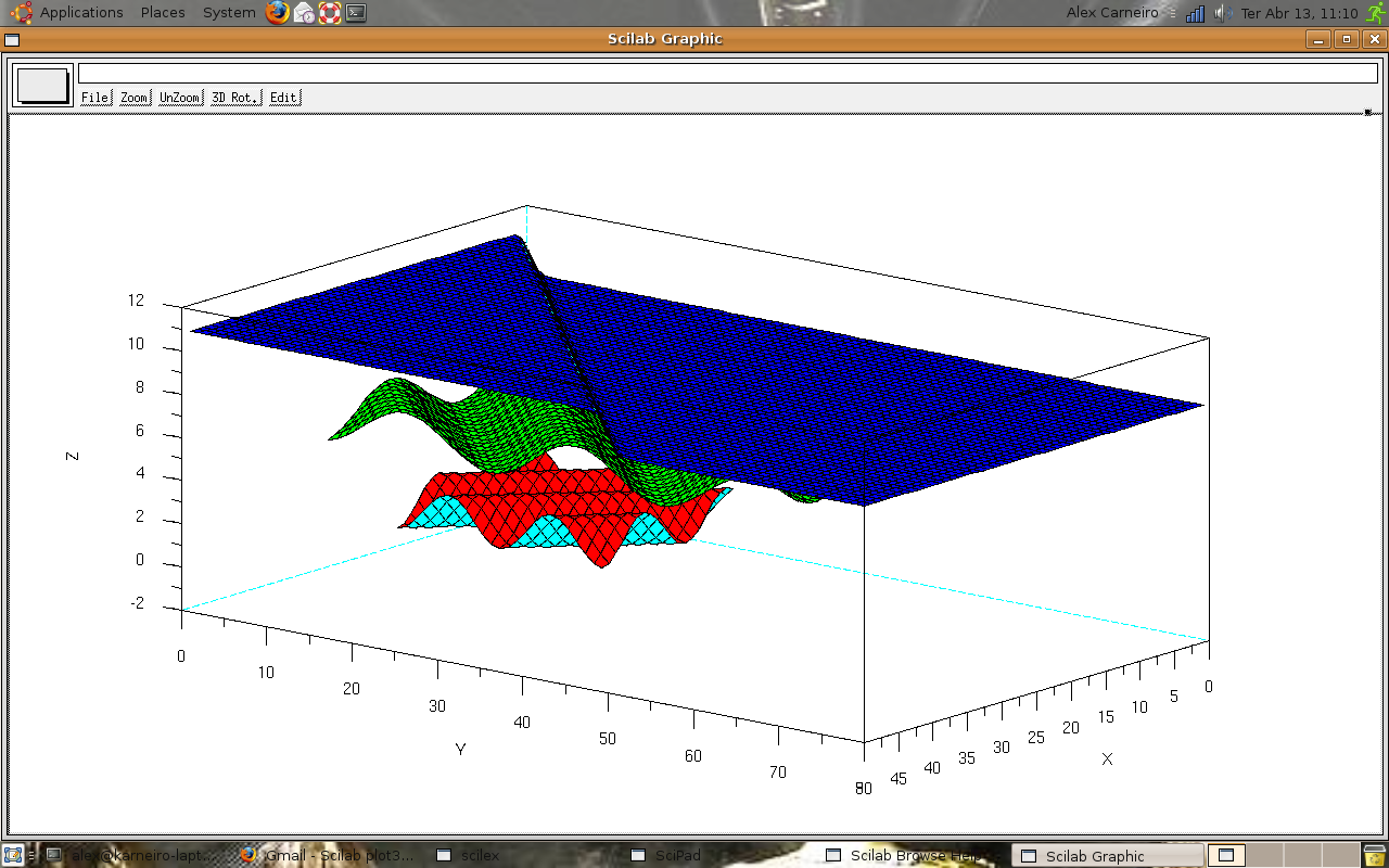How to Use Scilab: Multiple 3D plots using colors