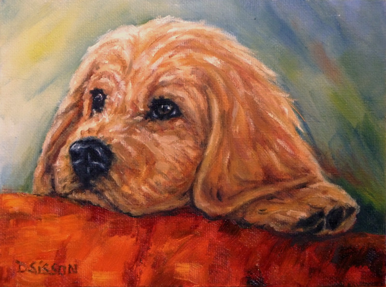 Daily Painters of Arkansas: Christmas Puppy Debra Sisson Oil Painting ...