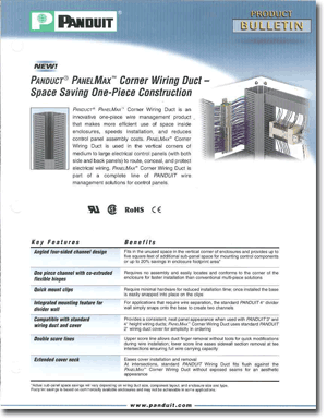 Panduit PANDUCT PANELMAX Corner Wiring Duct - Steven Engineering