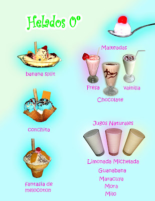 Helados 0º: NUESTRO MENÚ