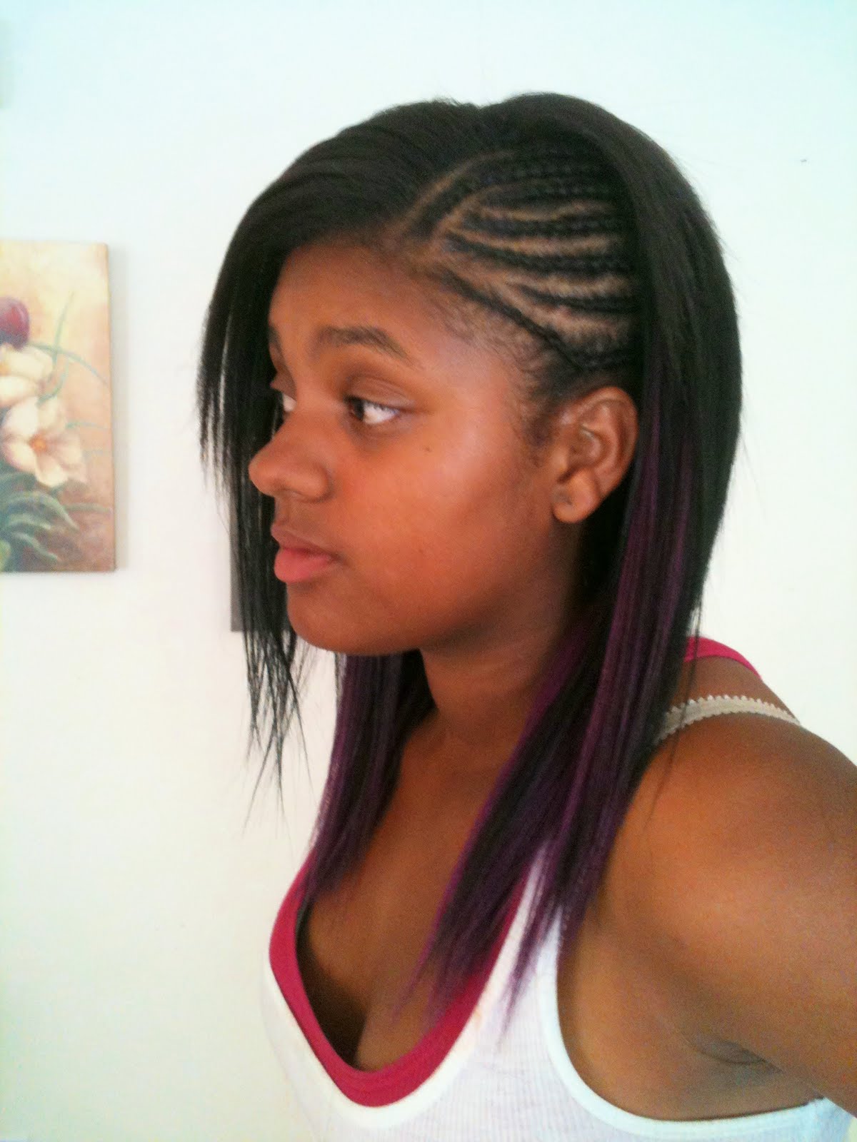 Cornrows Braids Extensions: Purple Extensions