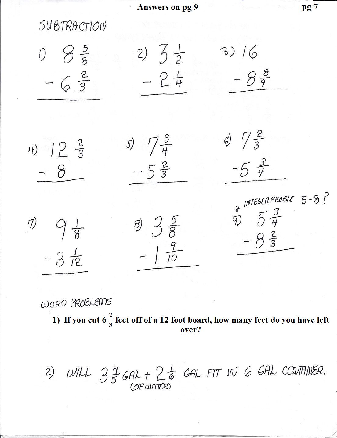 Cobb Adult Ed Math: Fraction Notes and Worksheets