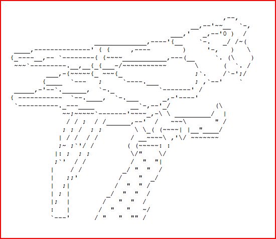 Kiwi's Angels: ASCII-Art parrots