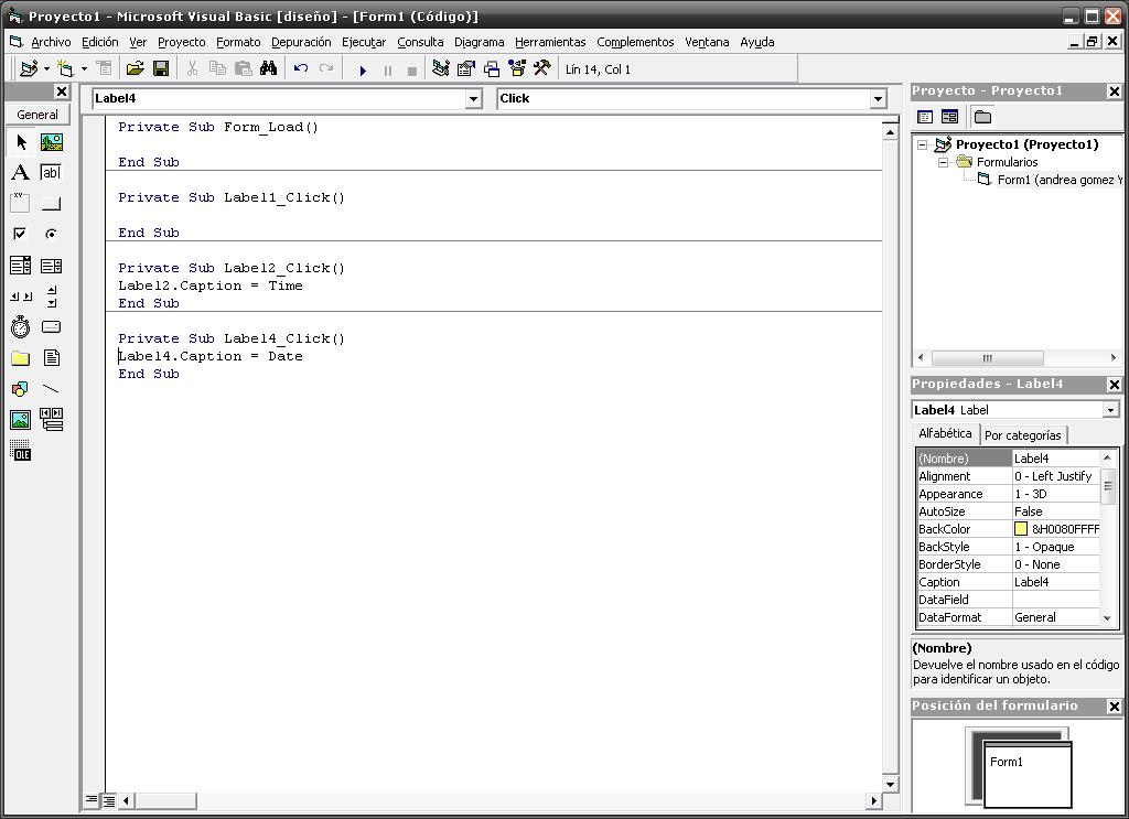 ADRIANA SOFIA: REVISEMOS LA HORA CON VISUAL BASIC