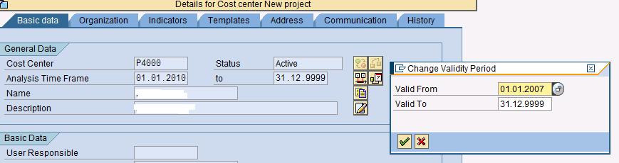 SAP Treasure Box: Changing of validity date for profit center