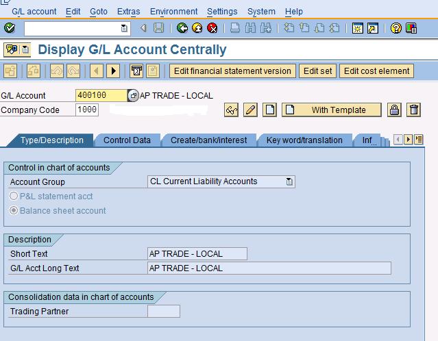 SAP Treasure Box: Create GL account