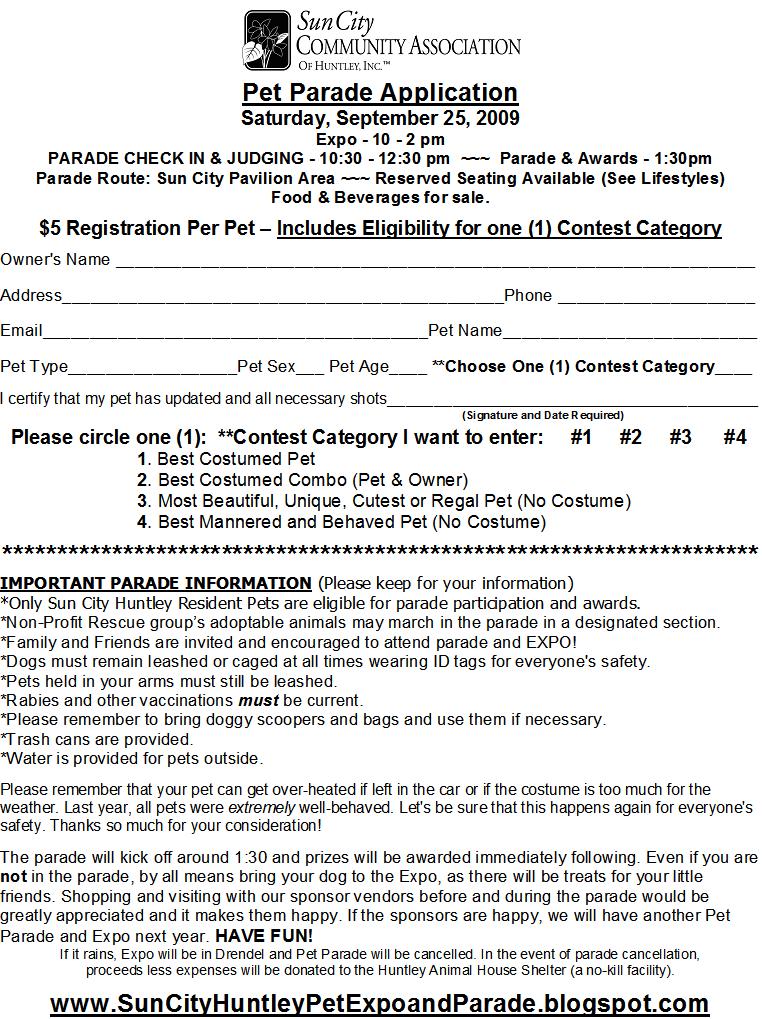 2010 Sun City Huntley Pet Expo & Resident Pet Parade-Saturday ...