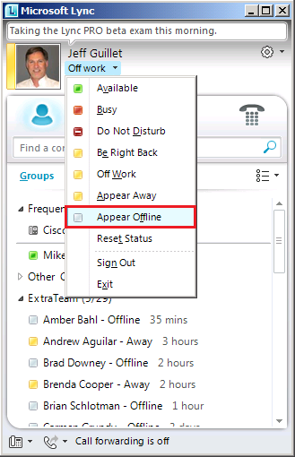 How to Enable Appear Offline Status in Lync Server | The EXPTA {blog}