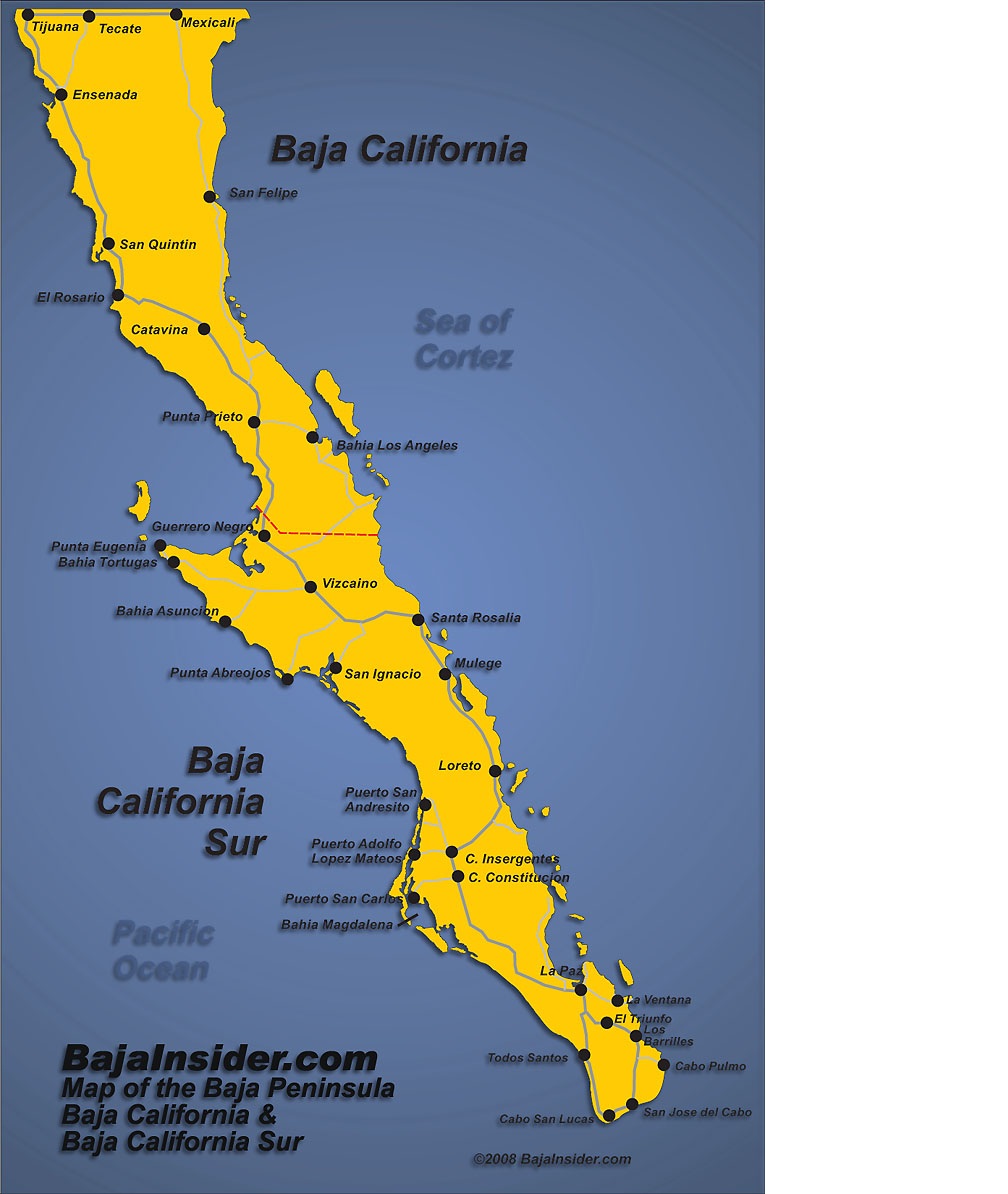 Motorcycle trip down the Baja: Itinerary and Map of Baja