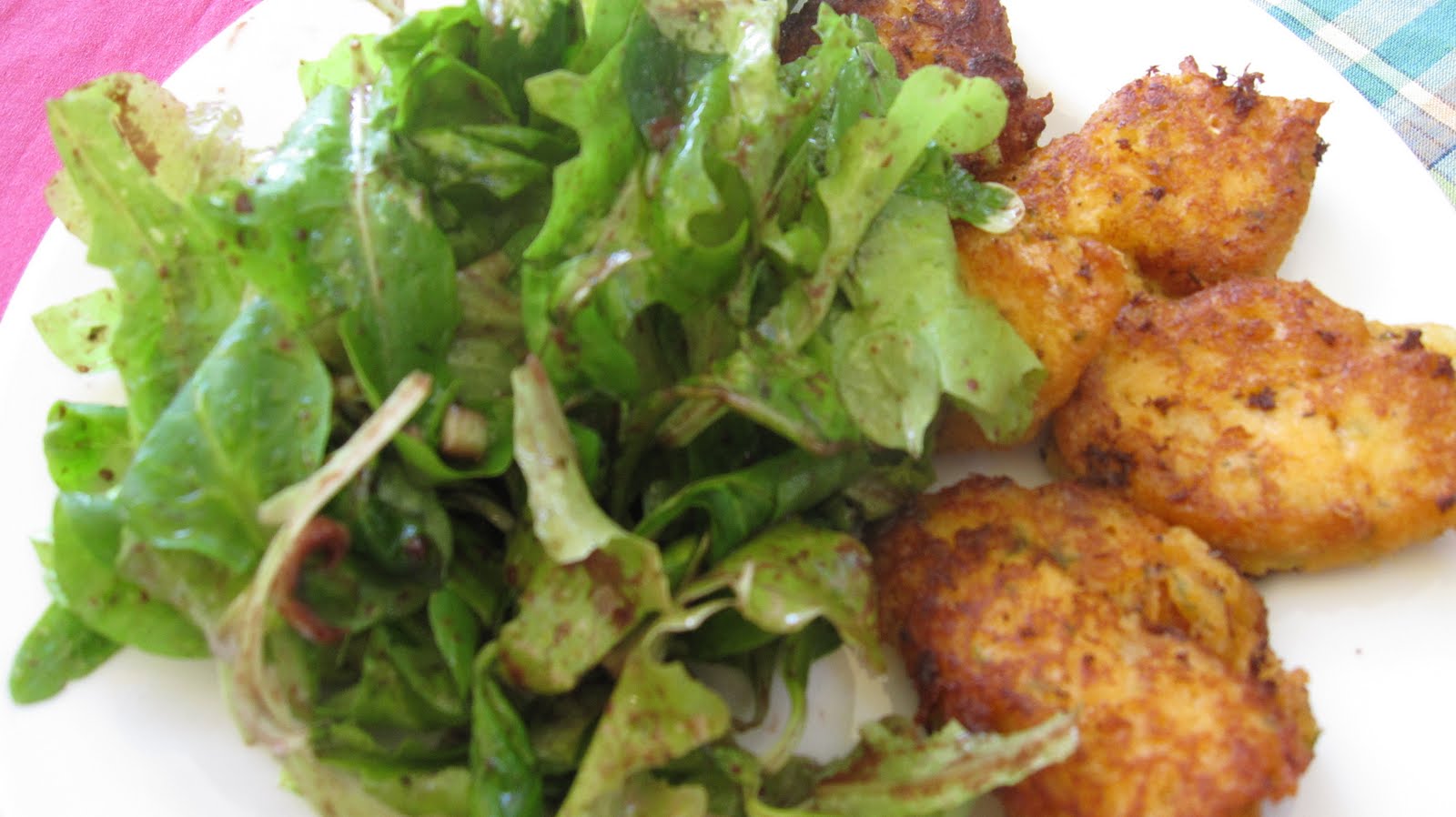 Brandade de Morue, Croquettes de brandade de morue, mesclun