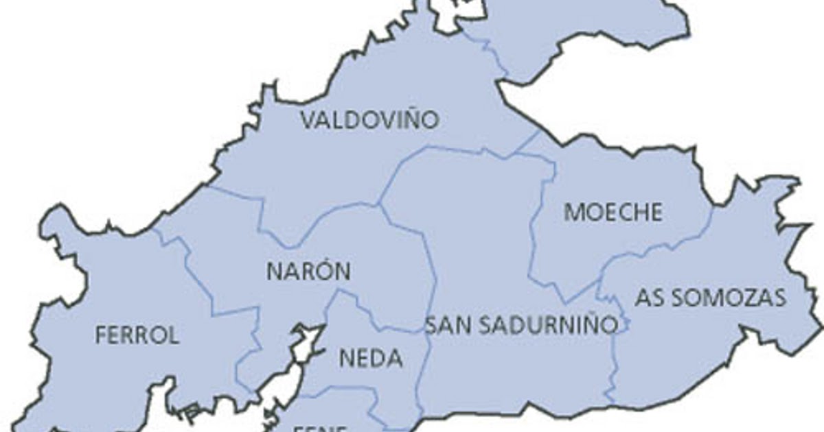 Blogue de Trabalho para Queremos Galego: Mapa da Comarca de Ferrol Terra