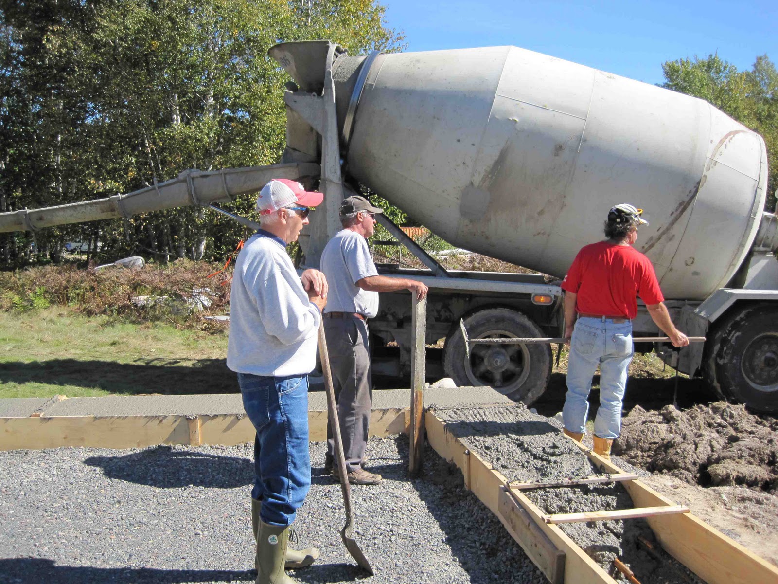 Log House Progress - Angara at Blind River: Pouring the barn footing