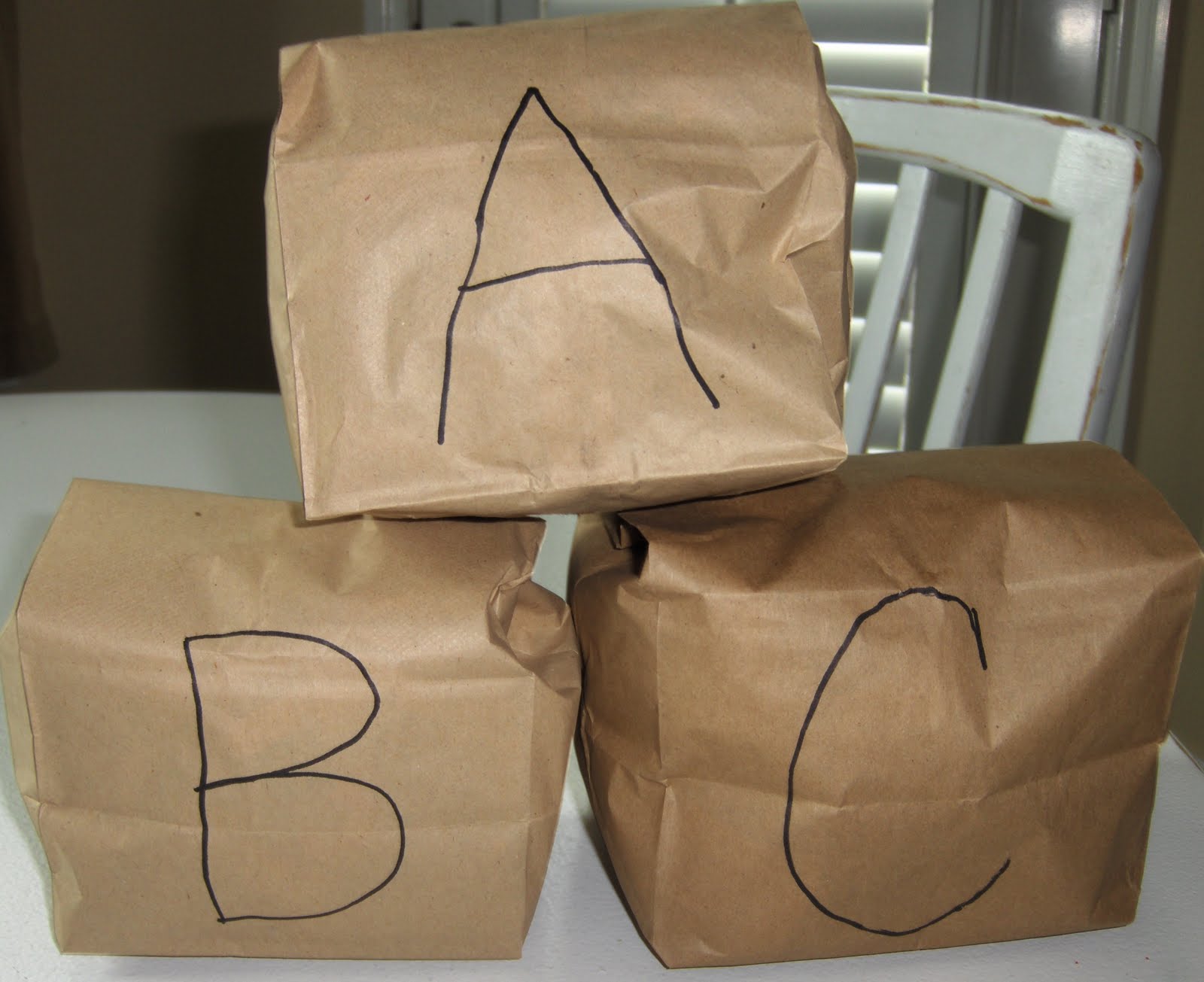 Paper Bag Letter Blocks - The Activity Mom