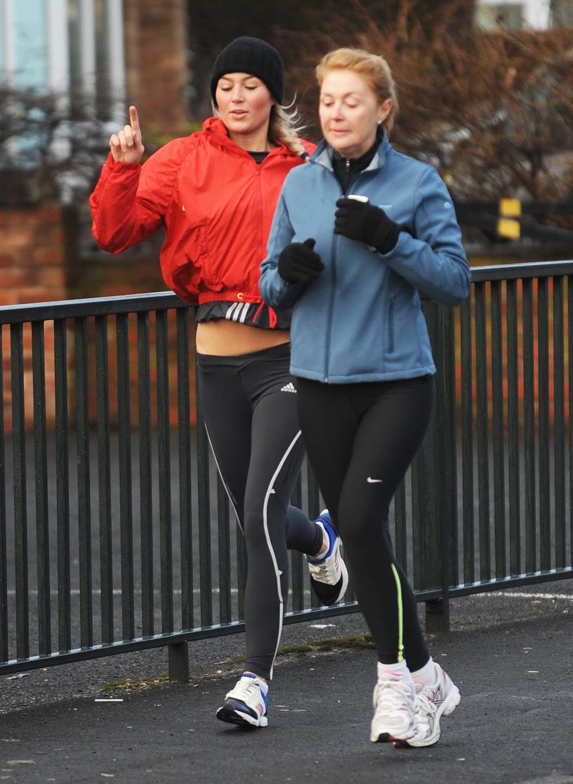 News Flash: Alex Curran runs in the streets of Liverpool with her mother