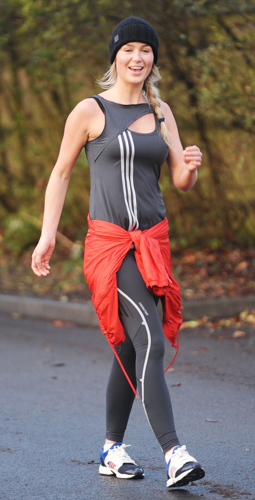 News Flash: Alex Curran runs in the streets of Liverpool with her mother