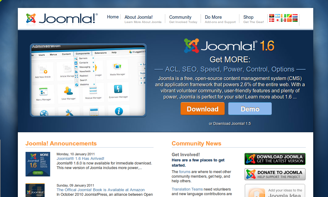 Todos los recursos de Joomla en una web