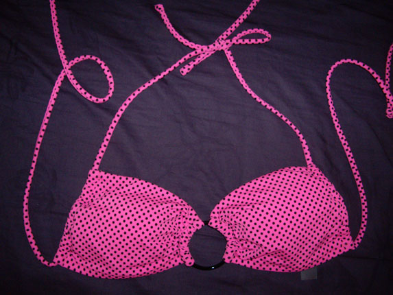 mood: Victoria's Secret hot pink triangle top and bottom