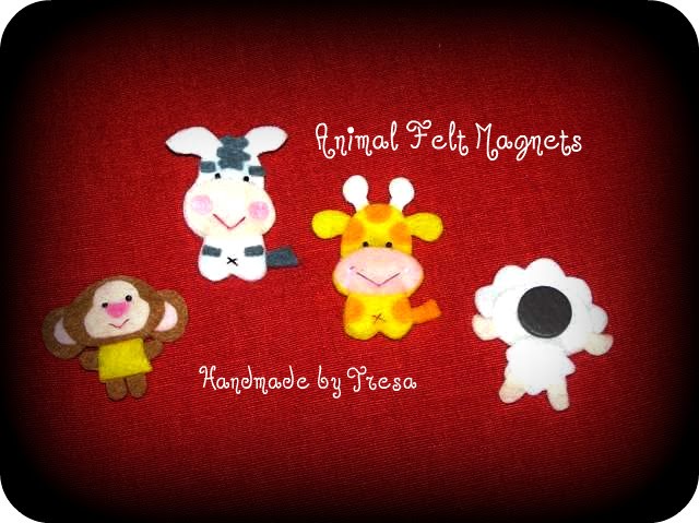 ♥ Sweet Tresa ♥¸¸.•*¨*•: Animal Felt Magnets