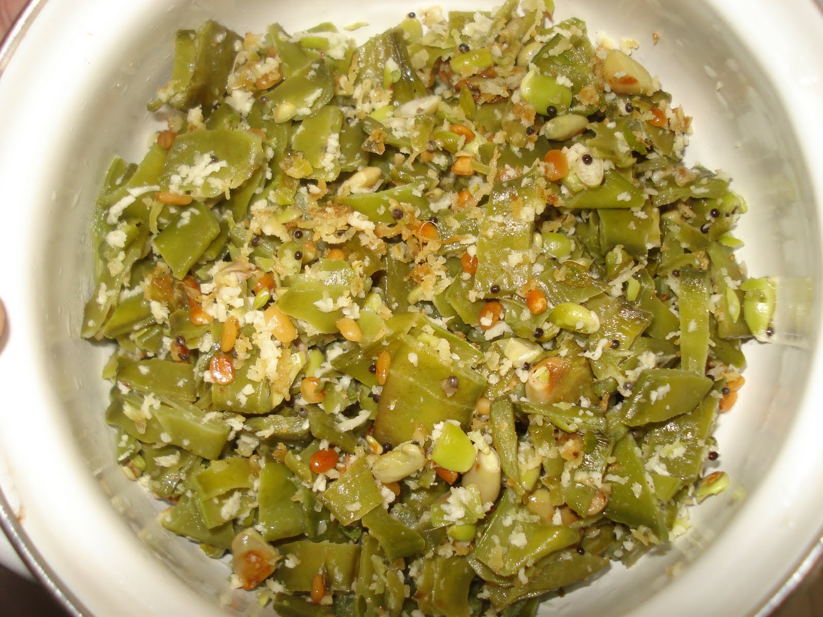 Uma cooks.......: Avarakai/Broad beans poriyal