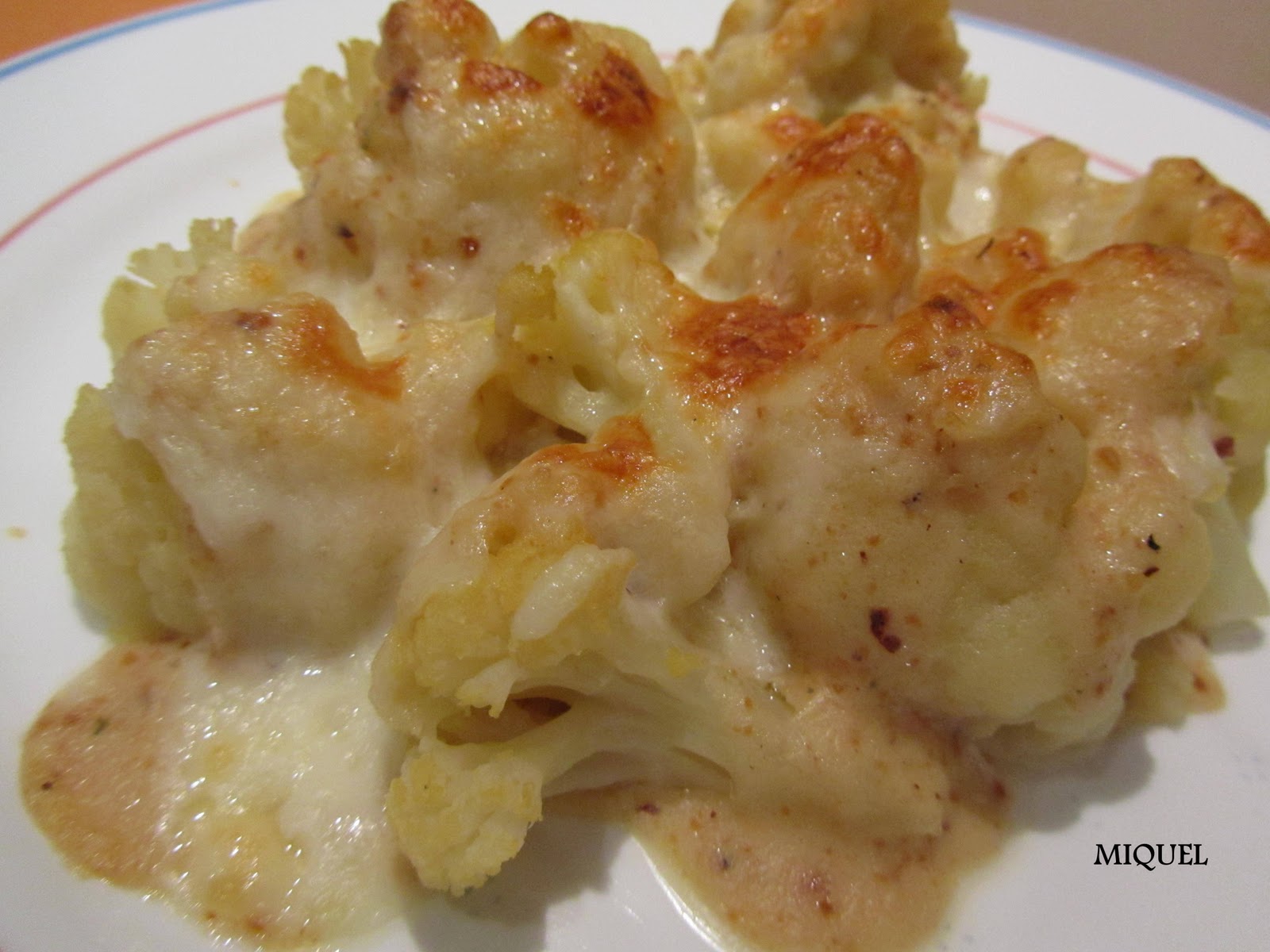 Les receptes del Miquel: Coliflor con Bechamel de frutos secos